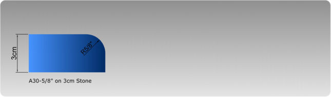 Shape "A" Eased Edge Segmented Router Bit, Eastern Marble & Granite