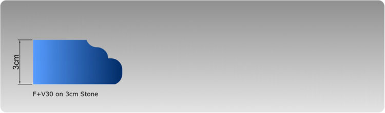 Segmented Router Bit Shape F V Ogee Over Bullnose, Eastern Marble NJ