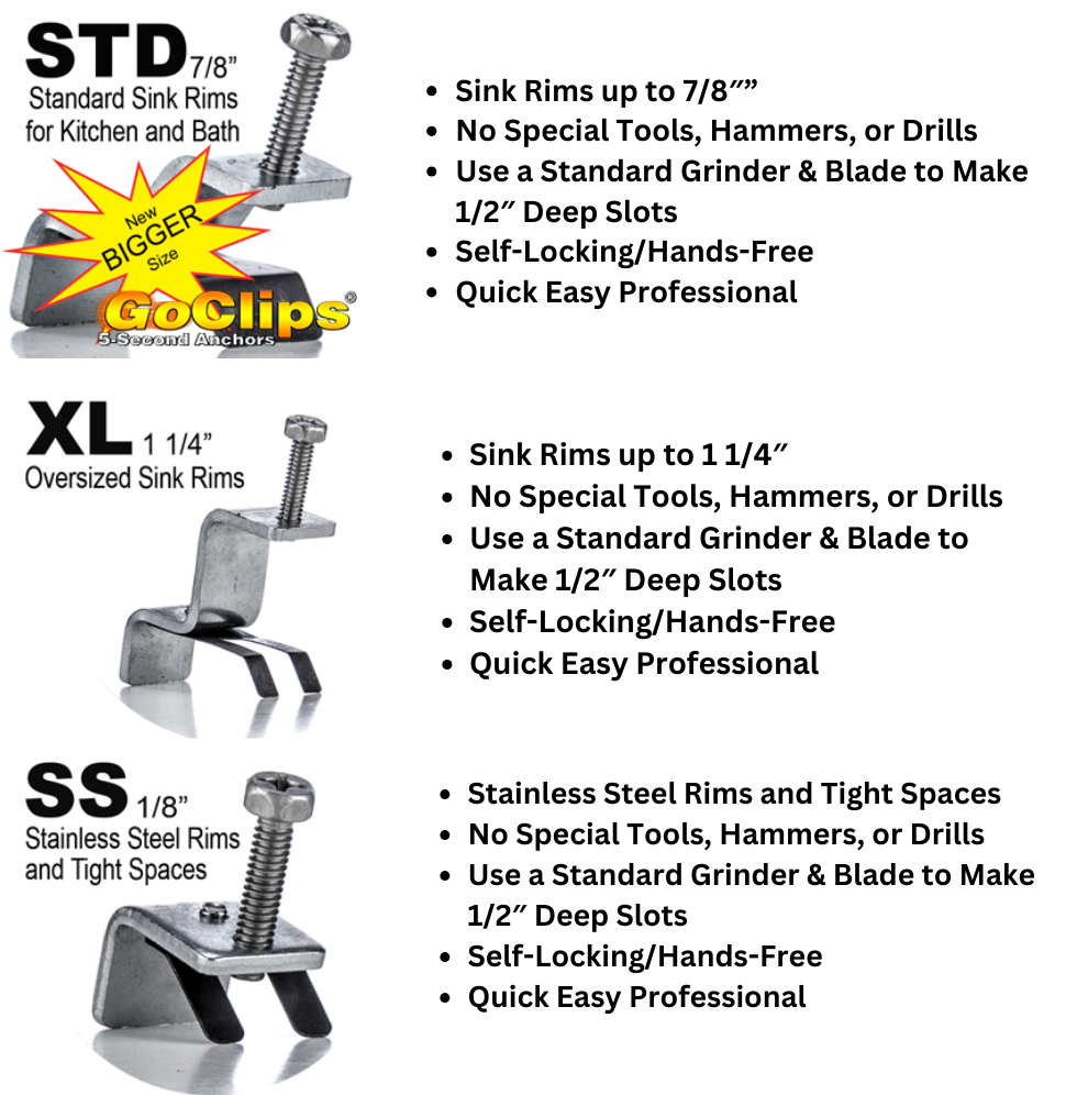 GoClips 5-Second Anchors - Eastern Marble & Granite Supply